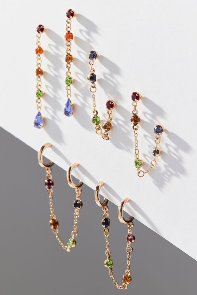 Rhinestone Chain Earring Set | Urban Outfitters