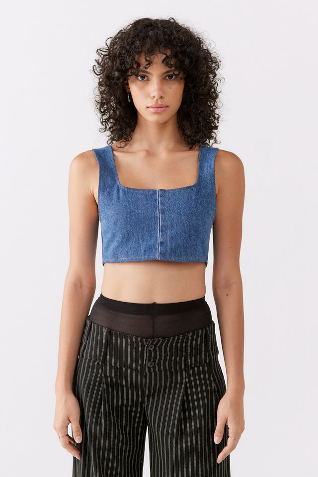 Urban Renewal Remade Denim Zip Bra Top | Urban Outfitters Canada