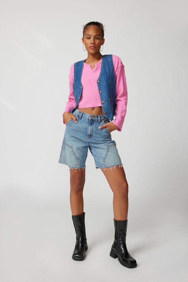 UO Parker Notch Neck Ribbed Long Sleeve Top | Urban Outfitters