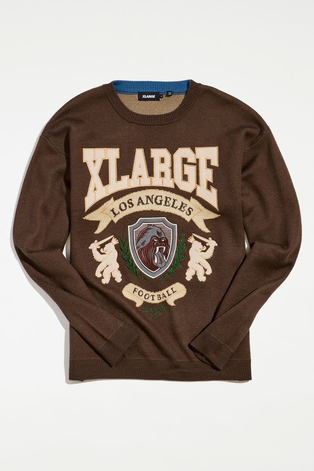 XLARGE Varsity Emblem Crew Neck Sweater | Urban Outfitters