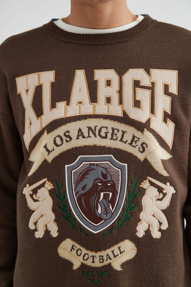 XLARGE Varsity Emblem Crew Neck Sweater | Urban Outfitters
