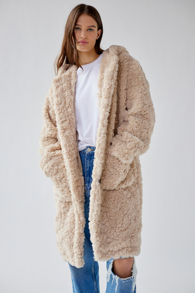 UO Bastian Cozy Teddy Duffle Coat | Urban Outfitters