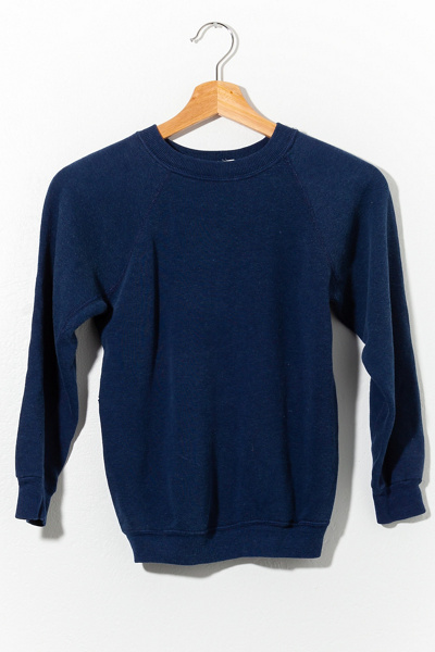 Vintage 1970s Navy Blue Raglan Gusset Crewneck Sweatshirt Exposed Seams ...