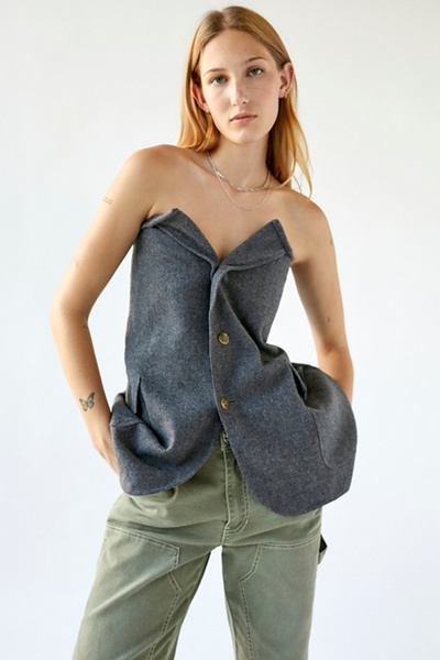 Urban Renewal Remade Long Blazer Bustier Top | Urban Outfitters