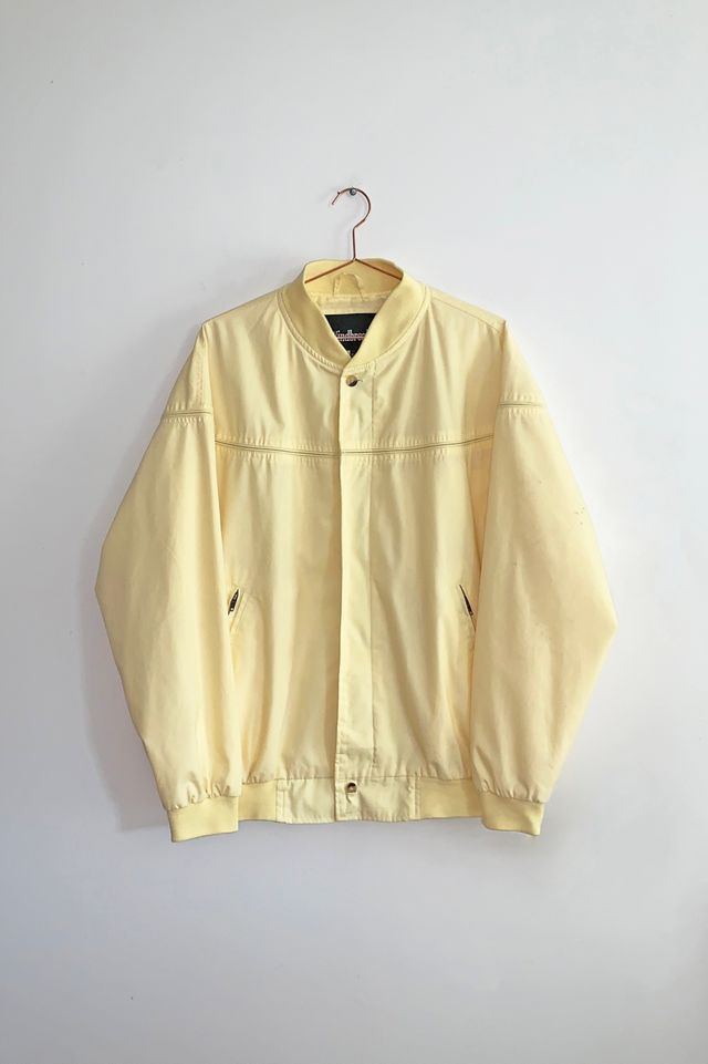 Vintage 80s Pale Yellow Bomber Jacket | Urban Outfitters