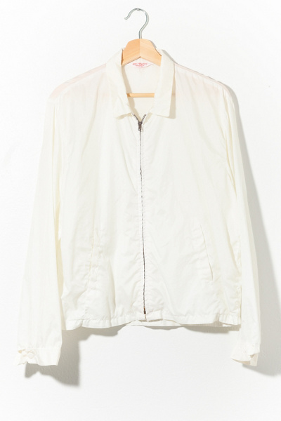 Vintage 1960s Mod Sheer White Nylon Jacket Metal Zipper Made in USA ...