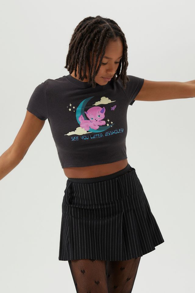 UO See You Later Kitten Baby Tee | Urban Outfitters