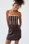 UO Mandy Satin Strapless Corset Mini Dress | Urban Outfitters