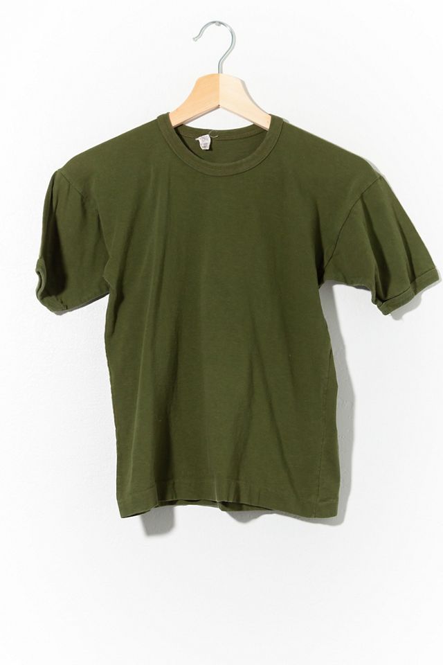 Vintage 1970s Cotton Cropped Ringer Single Stitch T-Shirt | Urban Outfitters