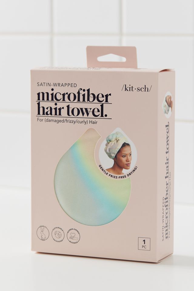 KITSCH Satin-Wrapped Microfiber Hair Towel | Urban Outfitters