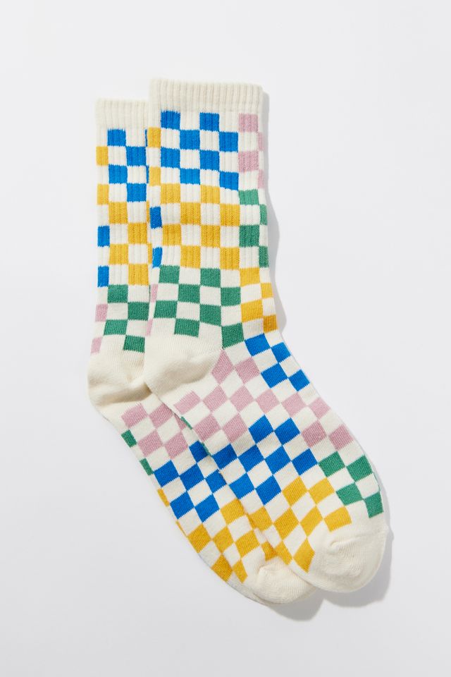 Multi-Check Crew Sock | Urban Outfitters