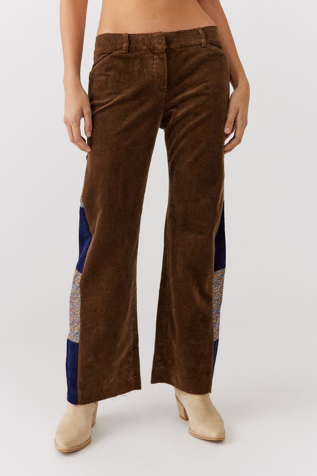 Urban Renewal Remade Floral Insert Cord Flared Pant | Urban Outfitters