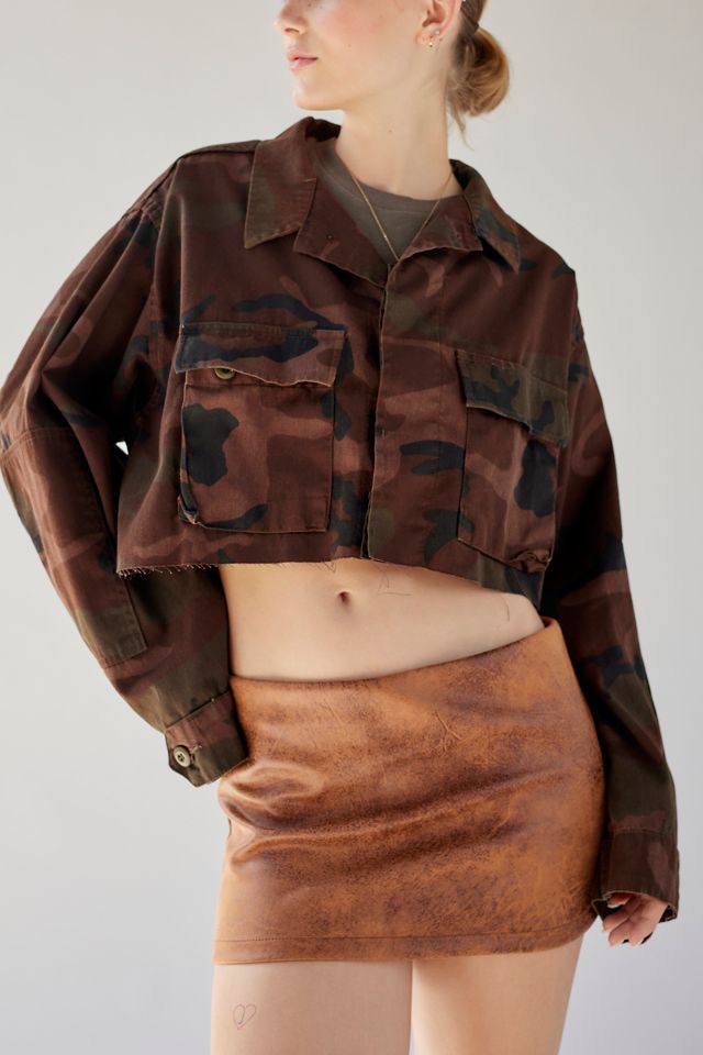 Urban Renewal Remade Overdyed Raw Crop Camo Jacket | Urban Outfitters