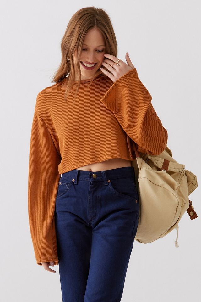 Urban Renewal Remnants Drippy Sleeve Ribbed Top | Urban Outfitters