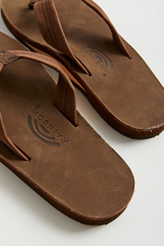 Rainbow Single Layer Leather Flip Flop | Urban Outfitters