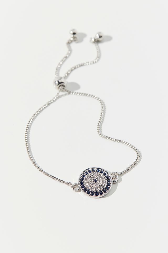 Rhinestone Evil Eye Pendant Bracelet | Urban Outfitters