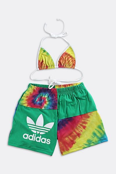 Frankie Collective Rework Adidas Patchwork Tee Shorts Set 066 | Urban ...