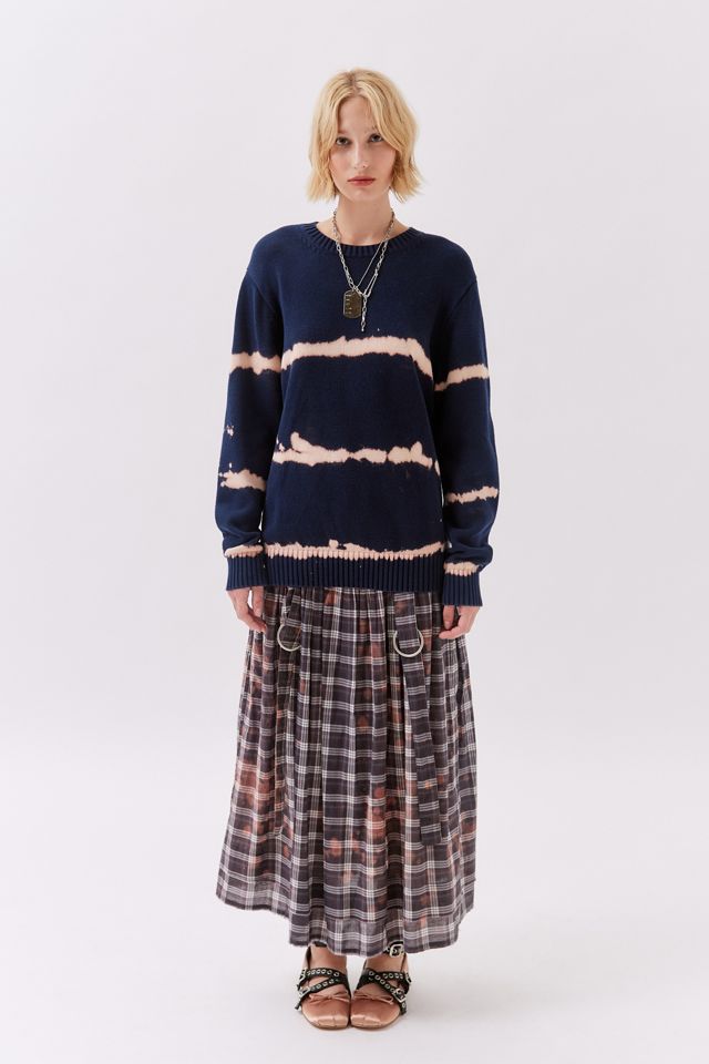 Urban Renewal Remade Bleached Stripe Crew Neck Sweater | Urban Outfitters