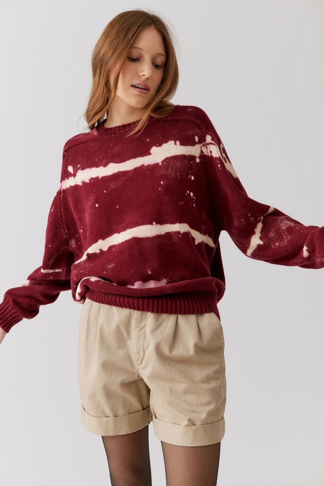 Urban Renewal Remade Bleached Stripe Crew Neck Sweater | Urban ...