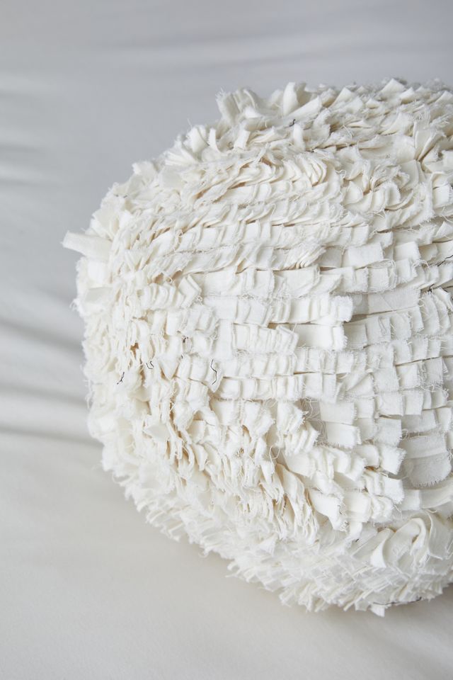 Raw Edge Shag Ball Throw Pillow | Urban Outfitters