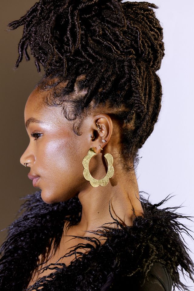 Abstract Flower Hoop Earring | Urban Outfitters