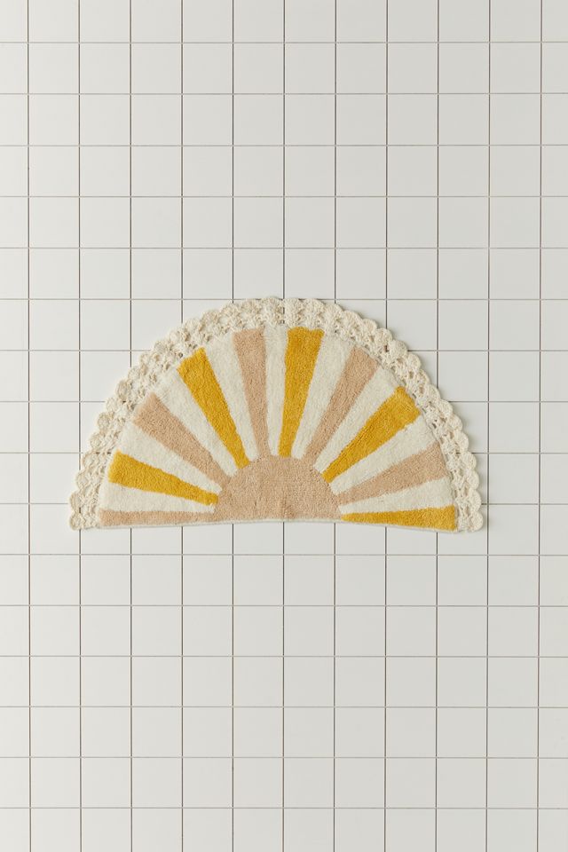 Sun Ray Crochet Bath Mat | Urban Outfitters