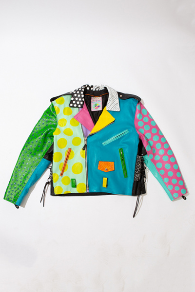 Zig Zag Reworked Lotta Dots Leather Jacket | Urban Outfitters
