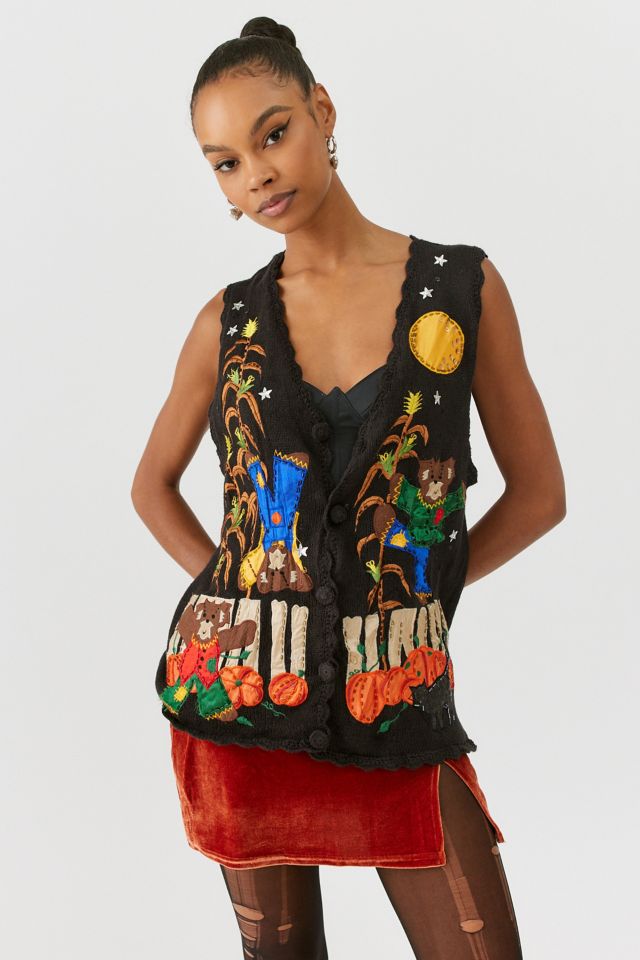 Urban Renewal Vintage Halloween Sweater Vest Urban Outfitters