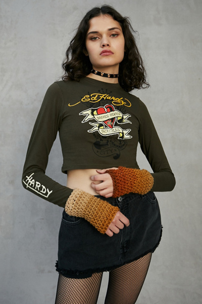 Ed Hardy Heart Long Sleeve Tee | Urban Outfitters Canada