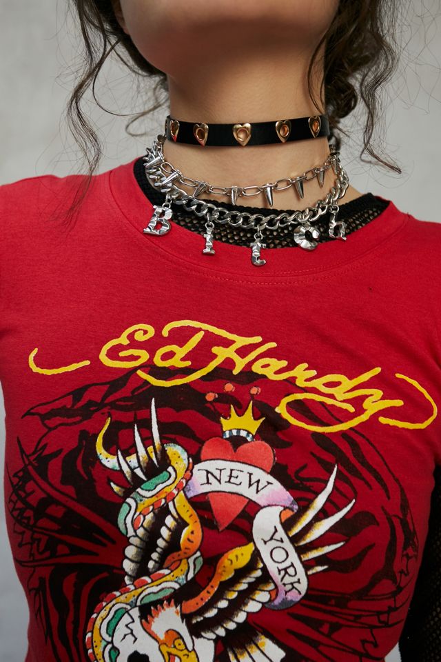 Ed Hardy UO Exclusive NYC Skull Baby Tee | Urban Outfitters