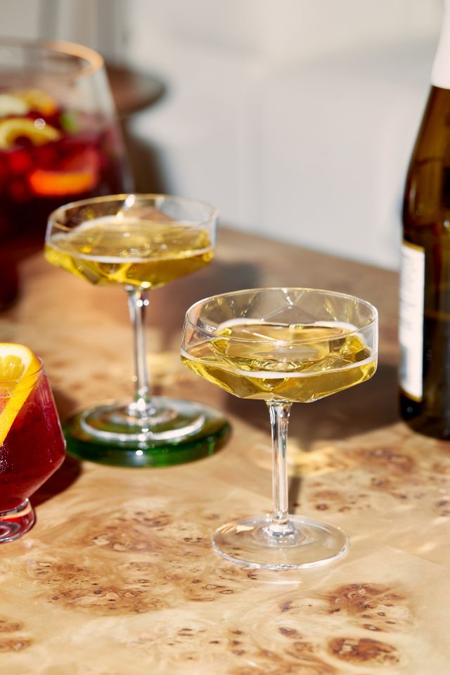 Viski Faceted Crystal Coupe Glass - Set Of 2 | Urban Outfitters