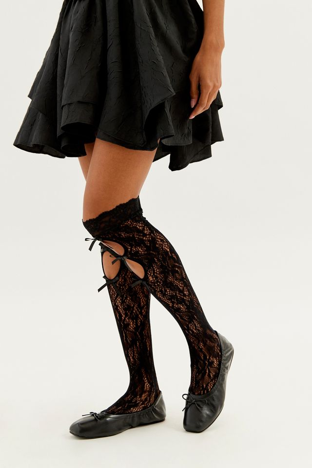 Cutout Lace Thigh-High Sock | Urban Outfitters