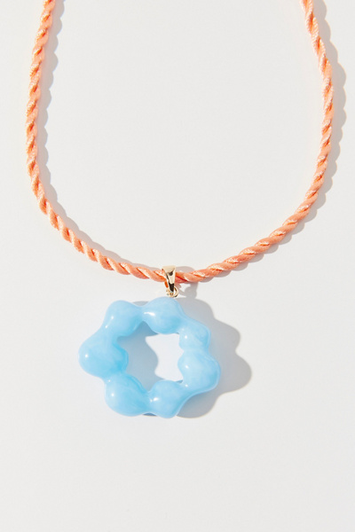 Kaia Abstract Circle Pendant Corded Necklace | Urban Outfitters