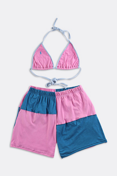 Frankie Collective Rework Polo Patchwork Tee Short Set 007 | Urban ...