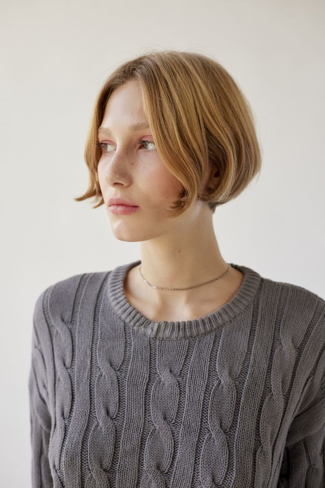 Urban Renewal Remade Super Raw Crop Cable Knit Sweater | Urban ...