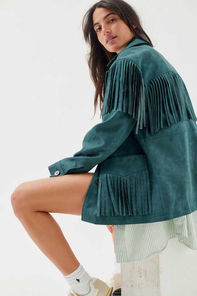 UO Willie Faux Suede Fringe Jacket | Urban Outfitters Canada