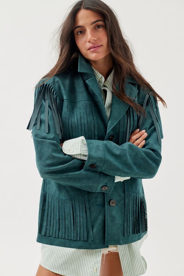 UO Willie Faux Suede Fringe Jacket | Urban Outfitters
