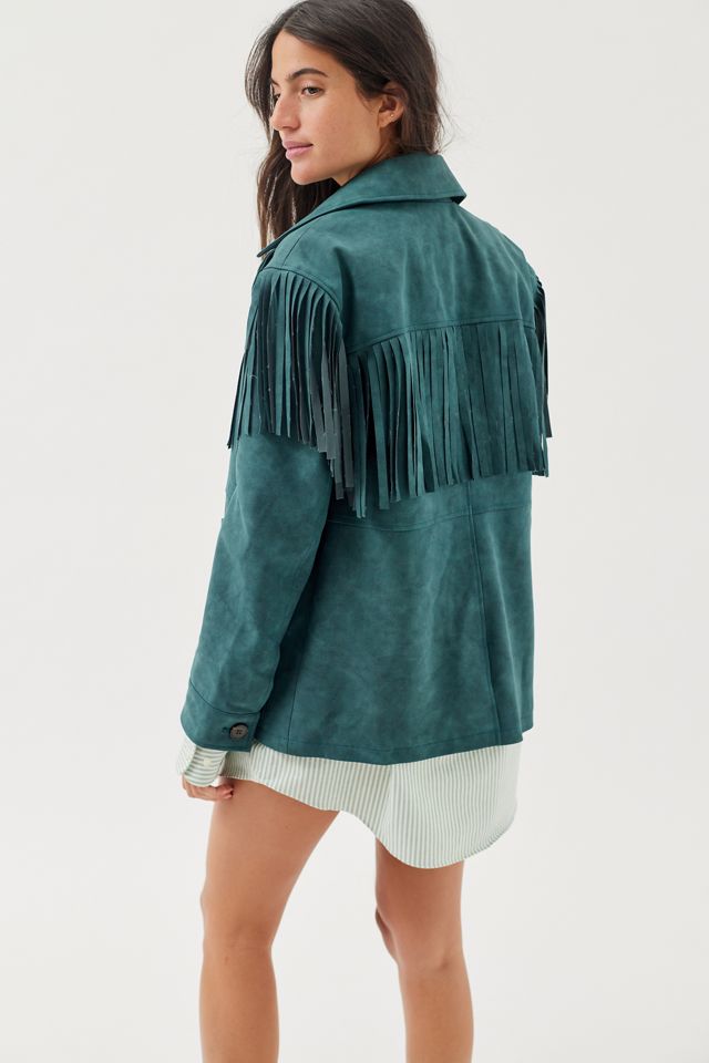 UO Willie Faux Suede Fringe Jacket | Urban Outfitters