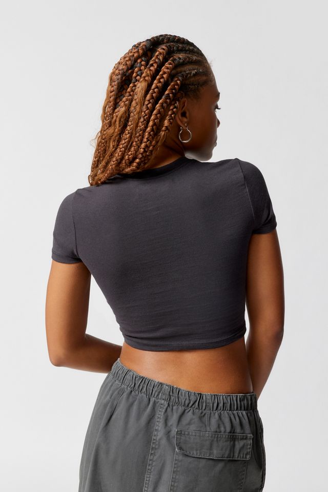 UO Middle Finger Shrunken Slim-Fit Tee | Urban Outfitters Canada