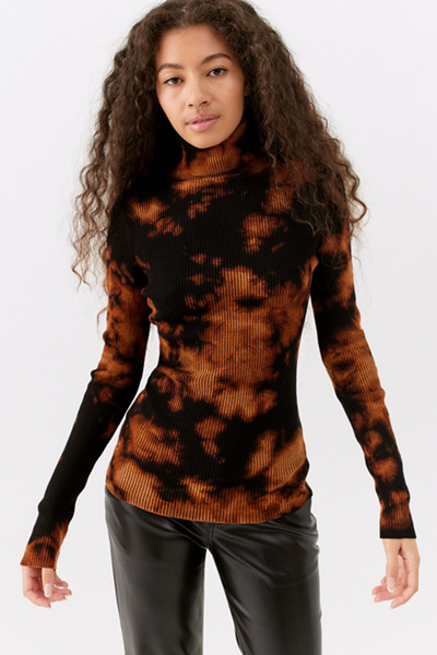 Urban Renewal Remade Bleach Splatter Ribbed Knit Top | Urban Outfitters