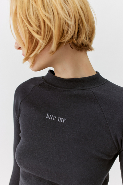 UO Bite Me Mock Neck Long Sleeve Tee | Urban Outfitters