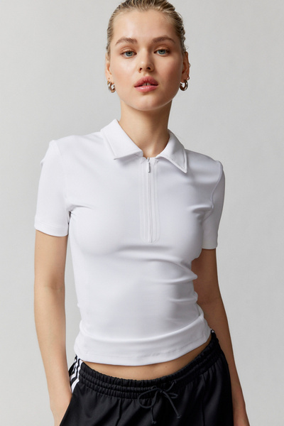 All Access Ribbed Quarter-Zip Polo Top | Urban Outfitters