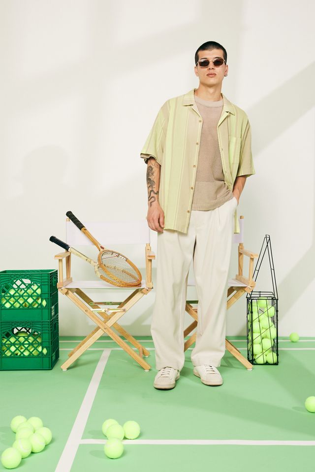 Standard Cloth Liam Stripe Pattern Crinkle Shirt | Urban Outfitters Canada