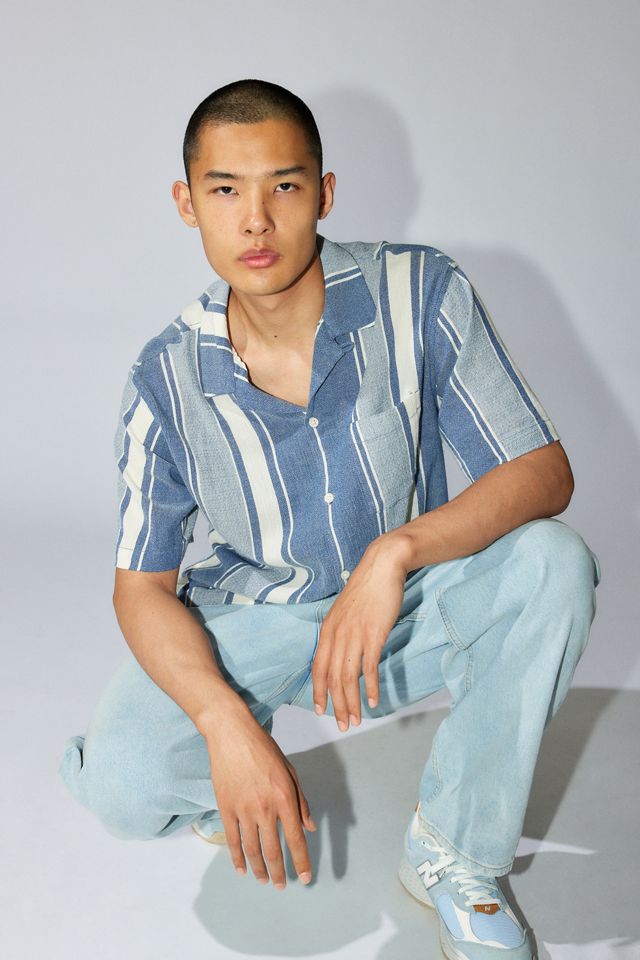Standard Cloth Liam Stripe Crinkle Shirt | Urban Outfitters