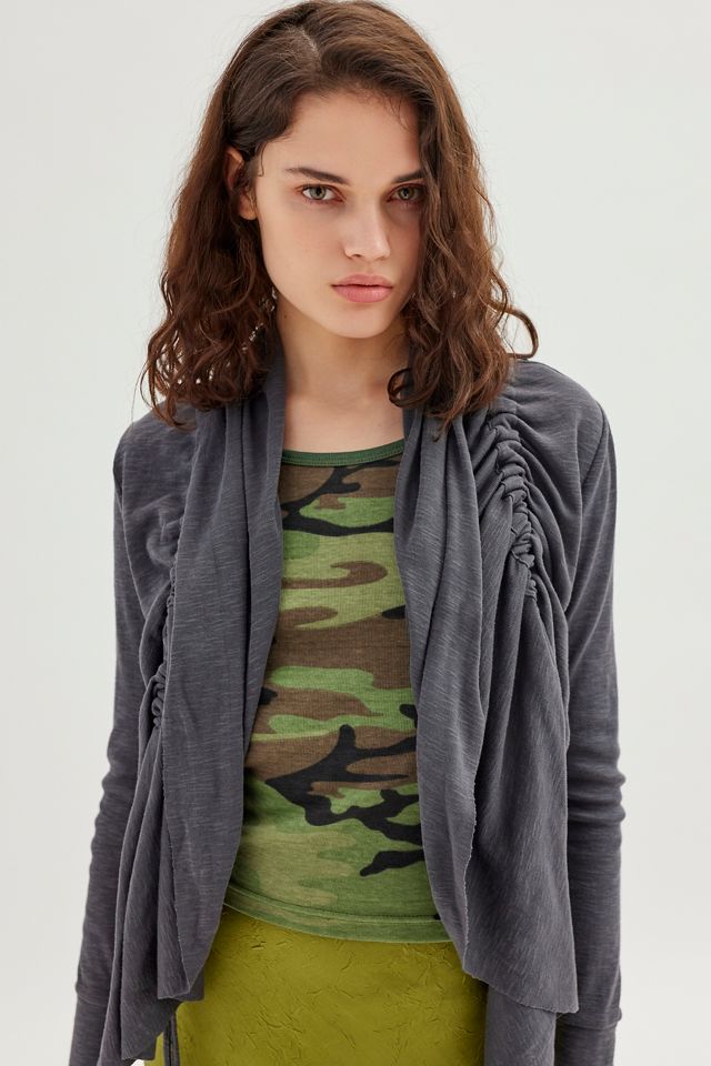UO Zander Cinched Open-Front Cardigan | Urban Outfitters