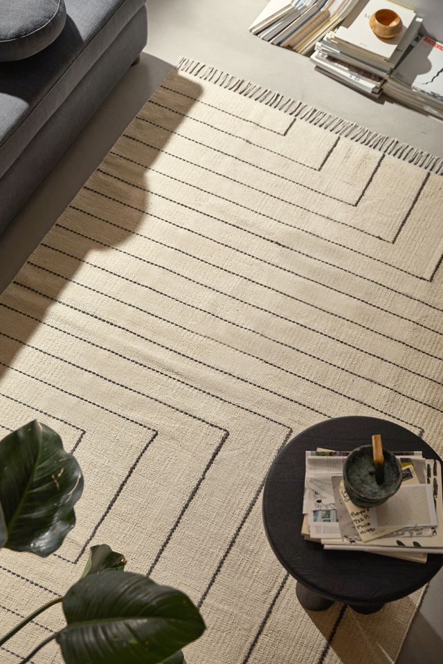 Elijah Lines Brushed Rug | Urban Outfitters