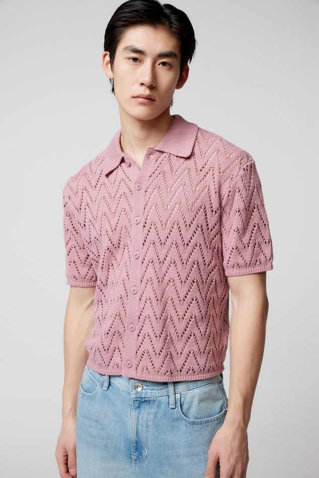BDG Define Polo Short Sleeve Button-Down Sweater | Urban Outfitters Canada
