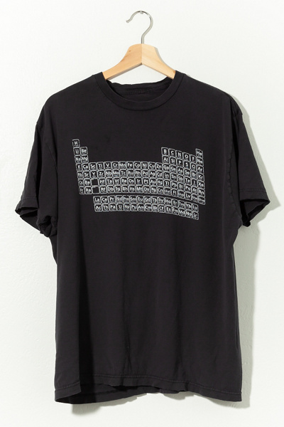 Vintage Y2K Distressed Science Periodic Table of Elements Black Graphic ...