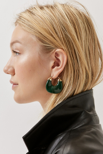 Megan Enamel Hoop Earring | Urban Outfitters