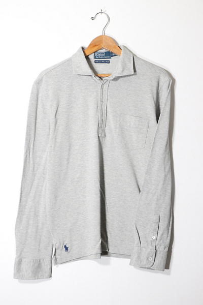 Vintage Polo Ralph Lauren Long Sleeve Pique Full Cuff Polo Shirt ...